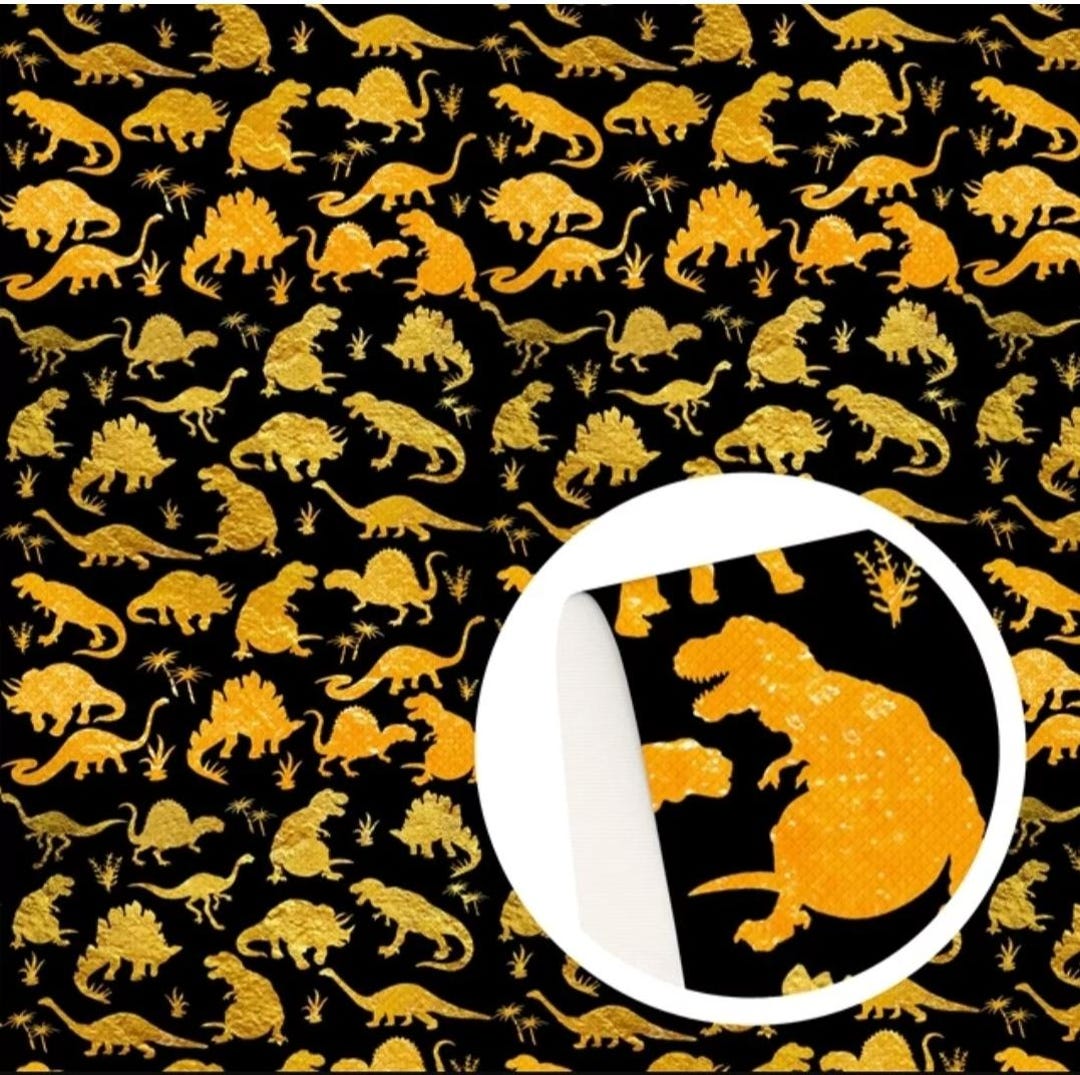 Dinosaur Dino Dinosaurs Bright FAUX Leather Craft Sheet 8" X 12" Vegan ...