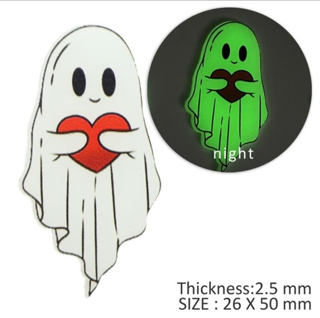 5 Pc. Halloween GLOW in THE DARK Ghost Spooky Fall Autumn Planar Resin ...