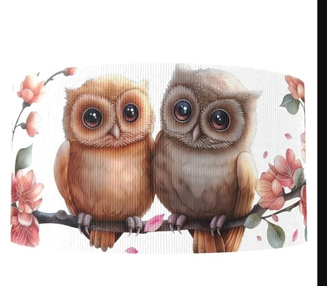 1.5" (1 Yard) Owl Owls Branch Flower Floral Printed Grosgrain Ribbon ...