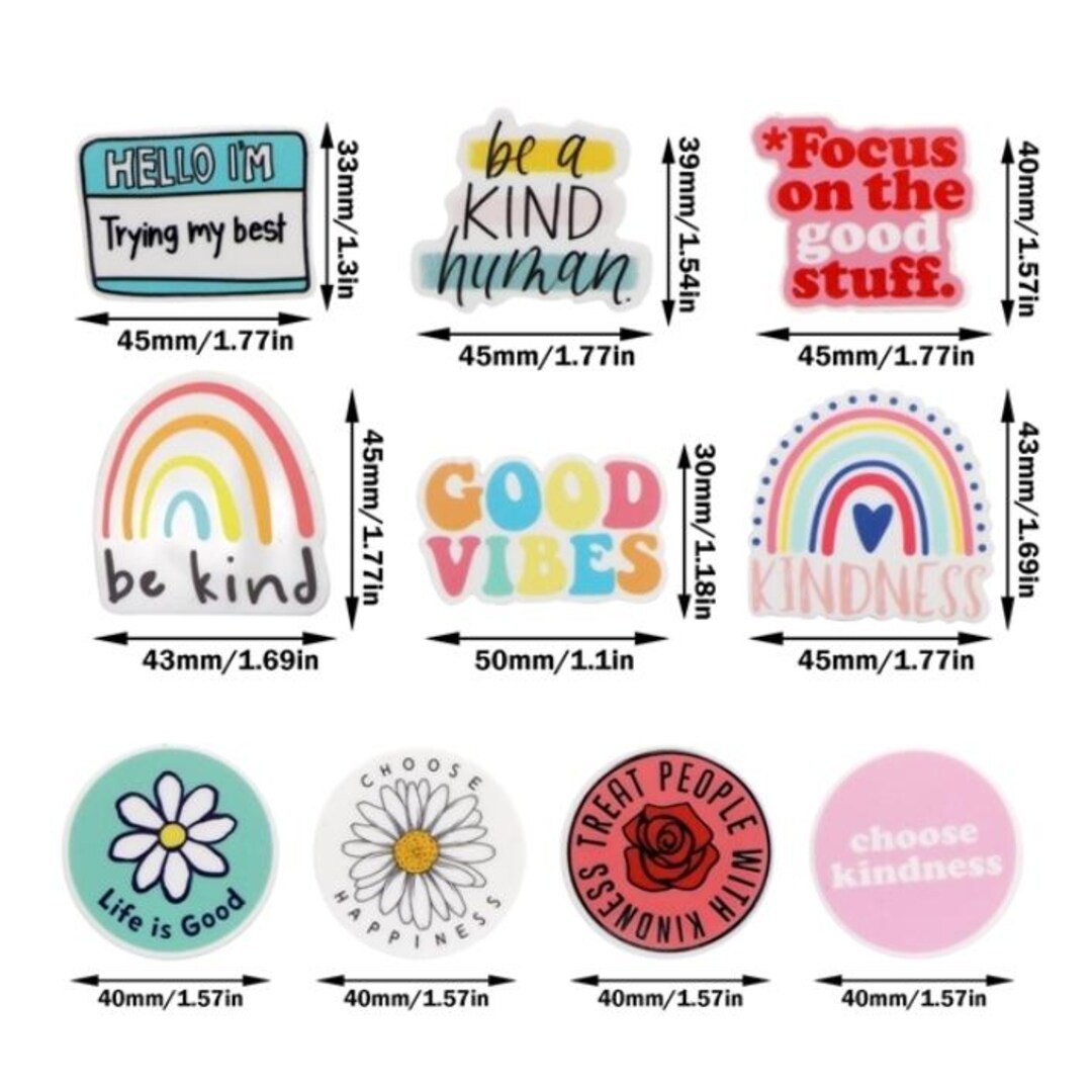 50 Piece Set Affirmation Inspiration Planar Resin Acrylic Flatbacks for ...