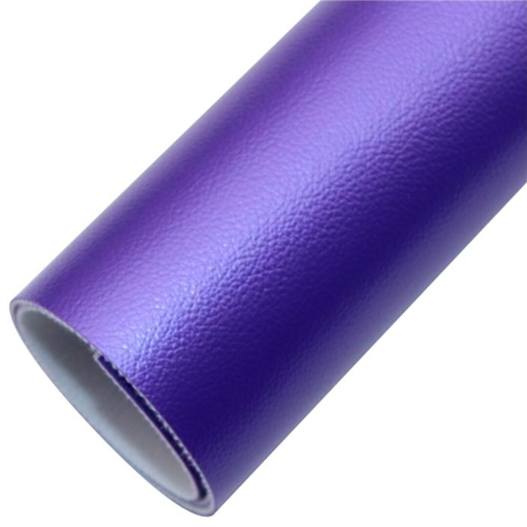 ROLL Purple Small Shiny Litchi Pattern Roll Faux Leather Vegan ...