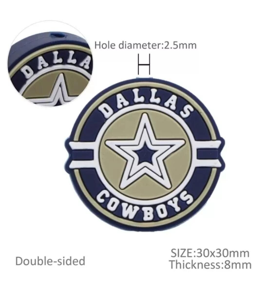 5 Pack Focal Beads Dallas Cowboys Football Team, Food Grade, for ...