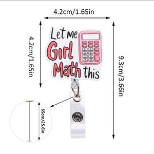 5 Pc. Girl Math Pink Cute Planar Resin Acrylic Flatbacks Bow Center ...