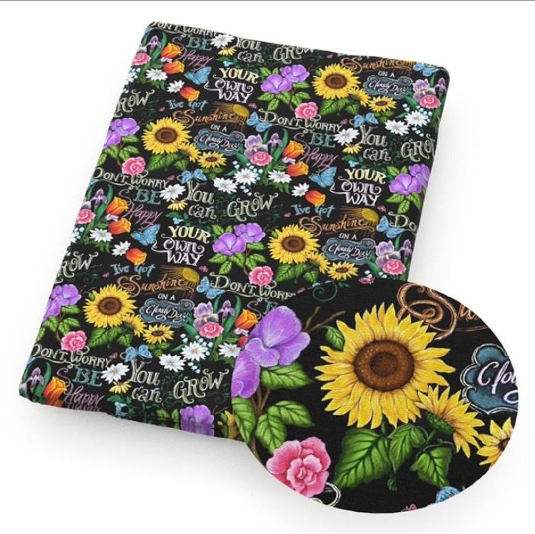 FABRIC 100% Cotton Positive Affirmations Sayings 20"x55" Vegan Cotton ...