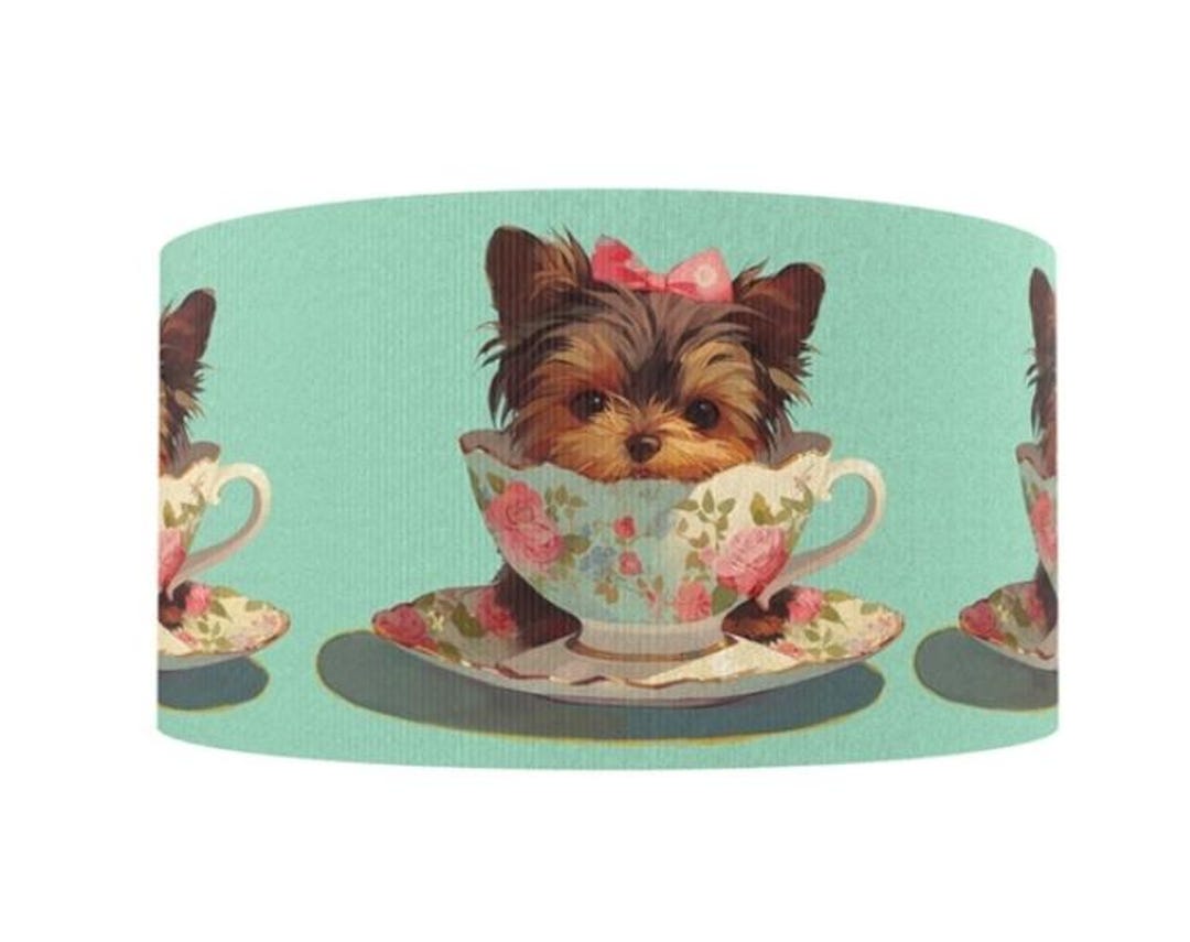 1.5" (1 Yard) Animal Dog Puppy Yorkie Teacup Flower Floral Pet Printed ...