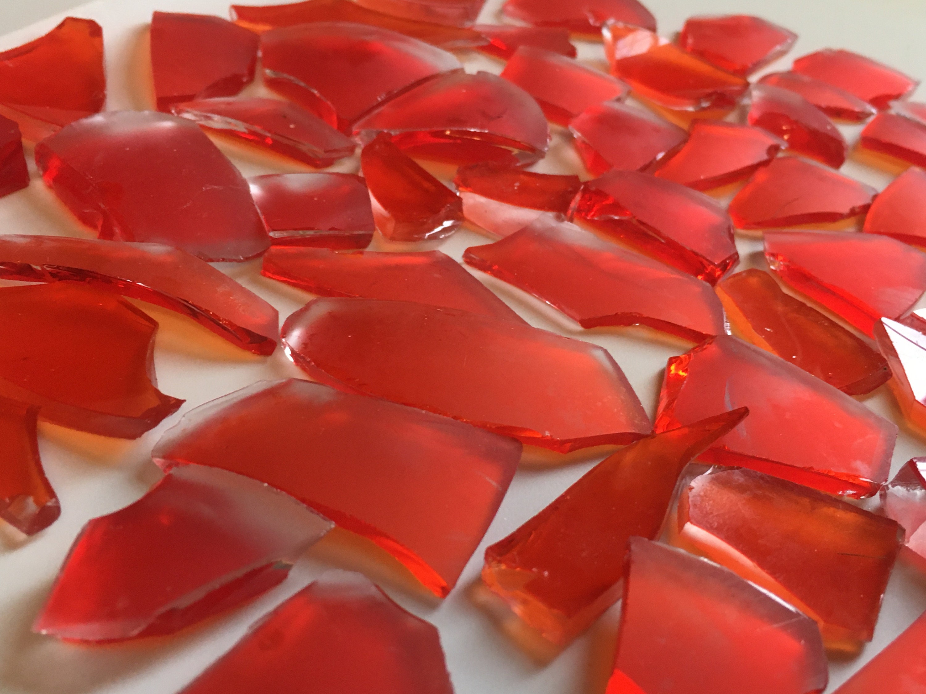 Vintage Broken Glass Piecesred Etsy