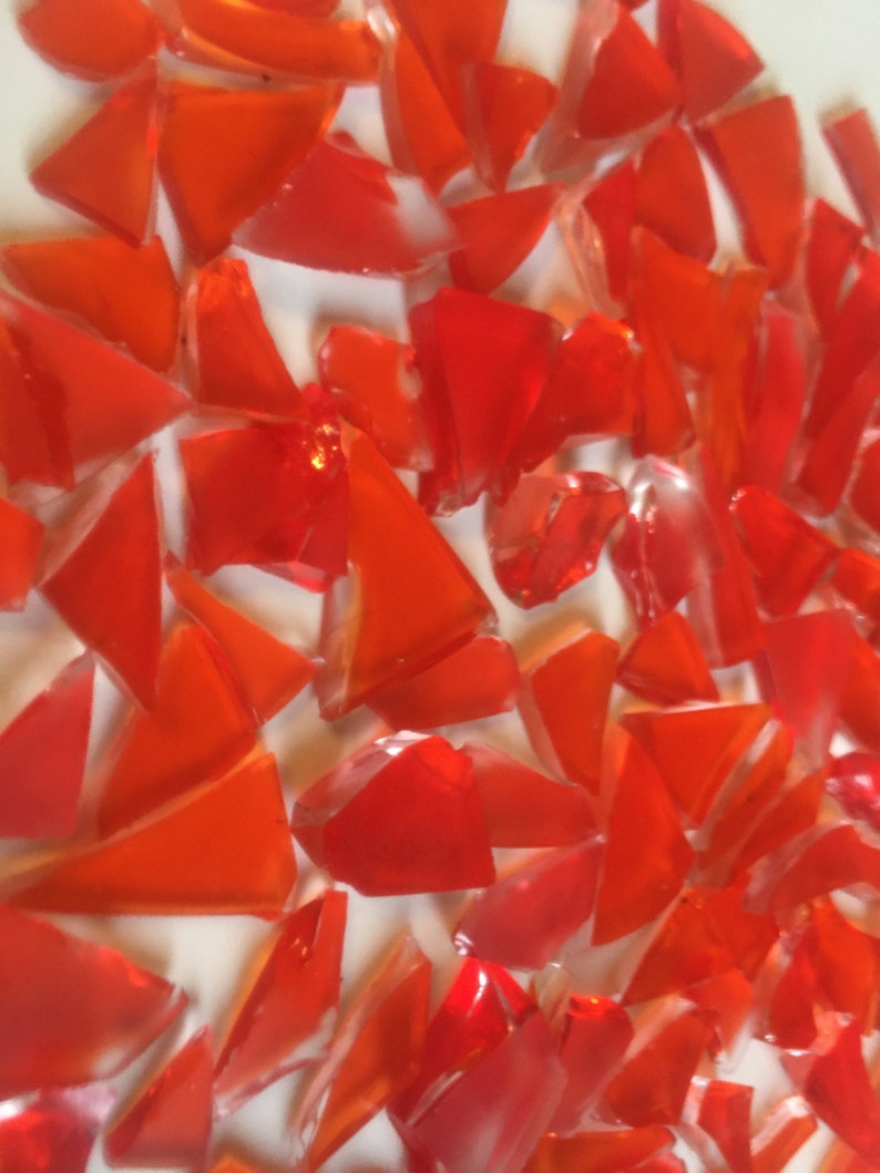 VINTAGE BROKEN GLASS Pieces/red/ - Etsy