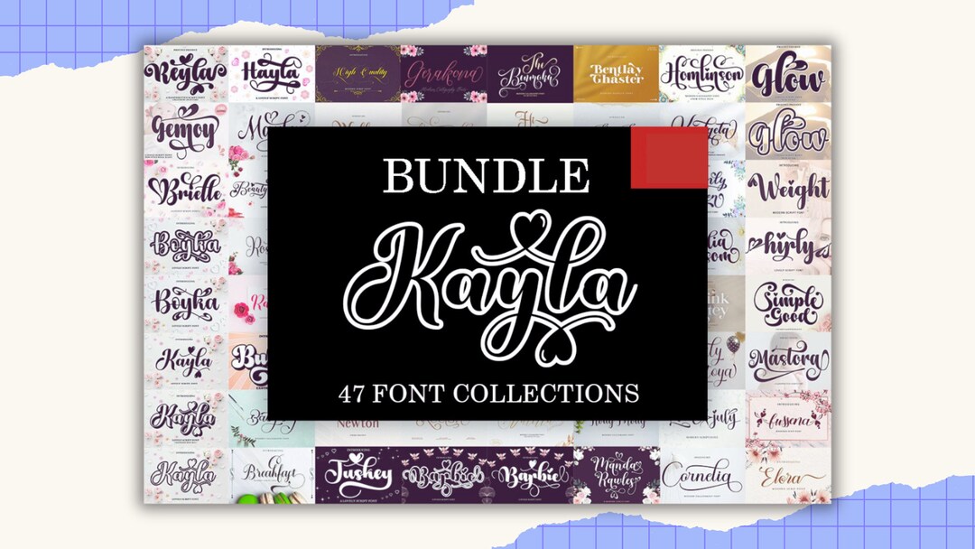 Kayla Font Bundle Canvas SVG Instant Digital Download procreate Prints ...