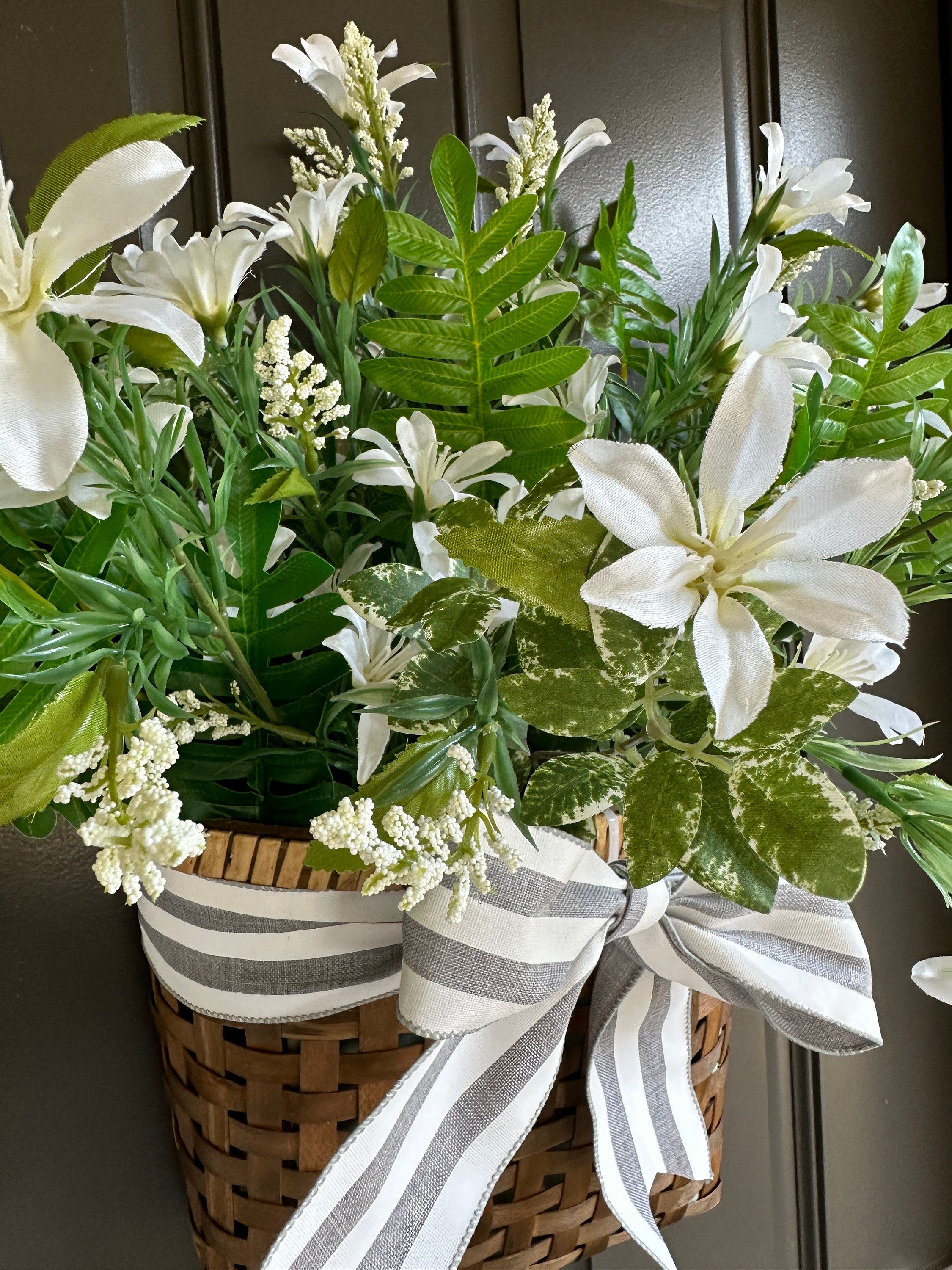 Spring Basket of Flowers Summer Basket of Flowers Everyday - Etsy