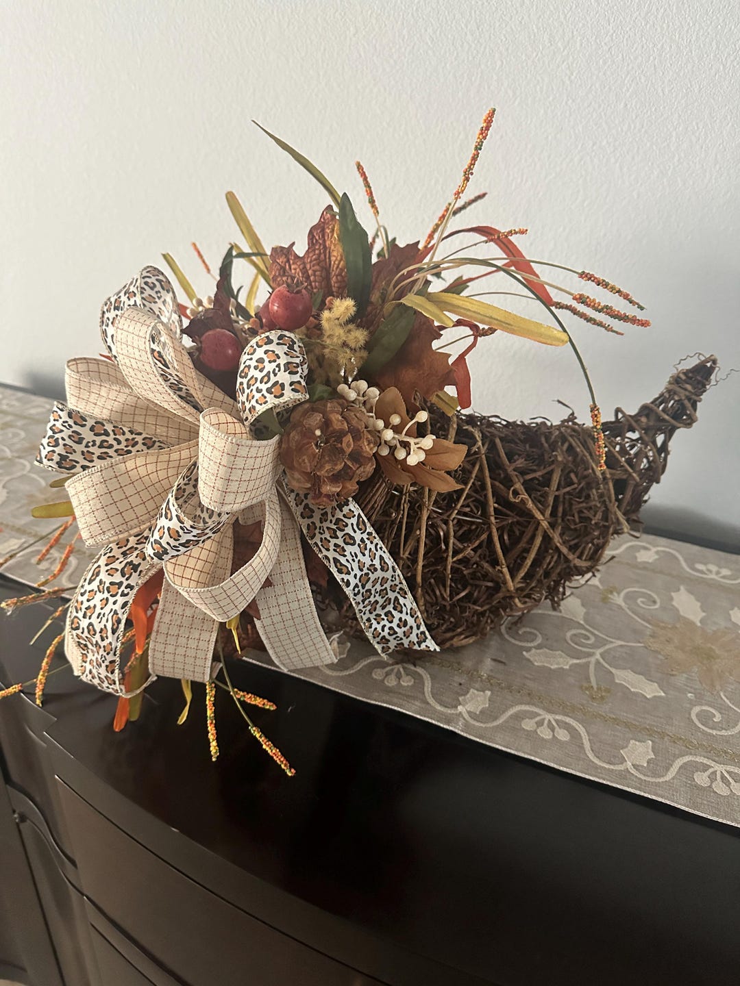 Handmade Fall Cornucopia Centerpiece: Thanksgiving Table Decor - Etsy