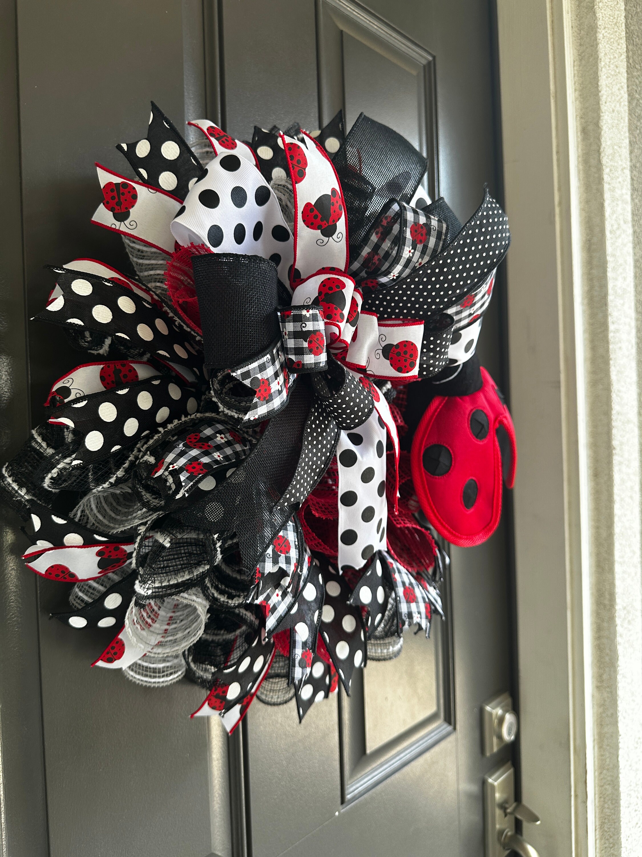 Ladybug Wreath Ladybug Door Decor Summer Wreath Spring - Etsy