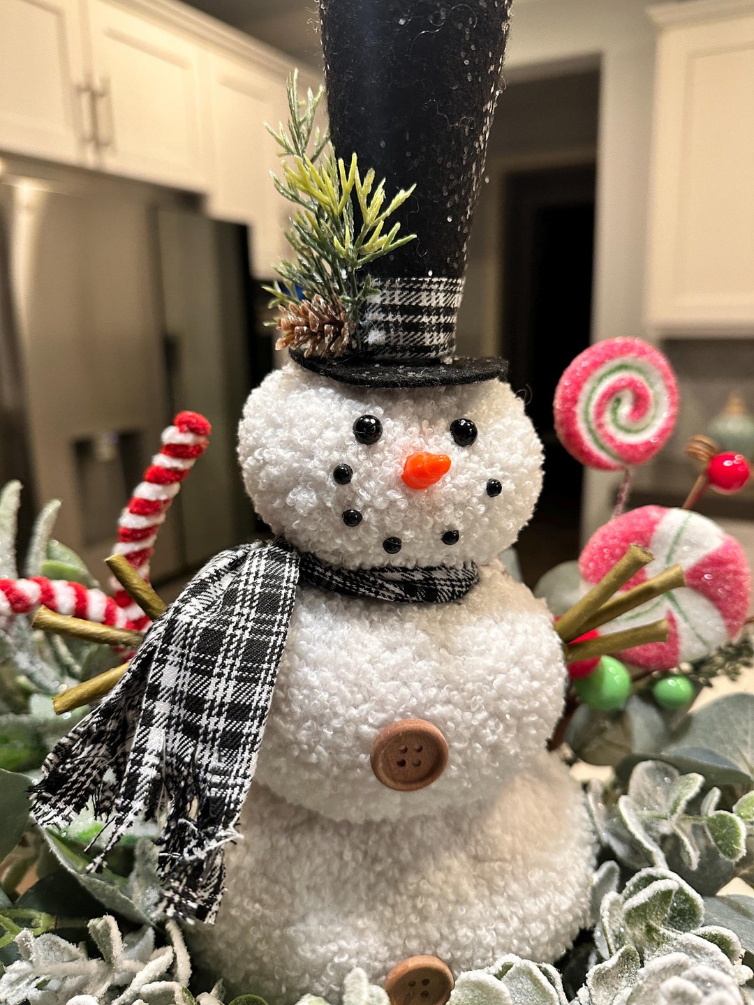 Christmas Snowman Centerpiece, Snowman Arrangement, Christmas Snowman ...