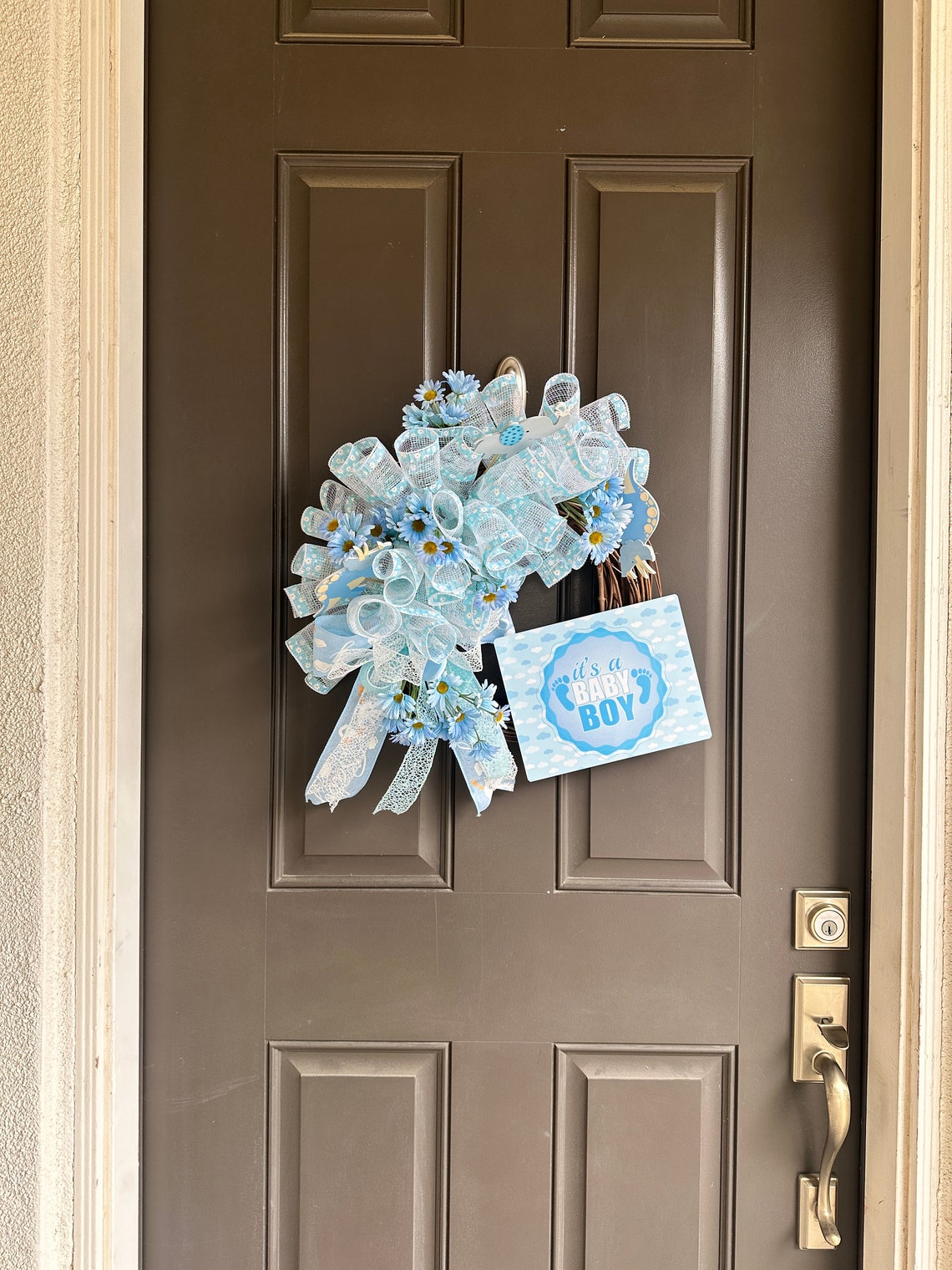Baby Boy Grapevine Wreath: Dinosaur & Elephant, Baby Shower Decor - Etsy