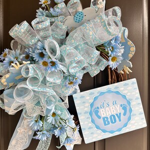 Baby Shower Wreath, Baby Boy Wreath, Baby Grapevine Wreath, Baby Shower ...