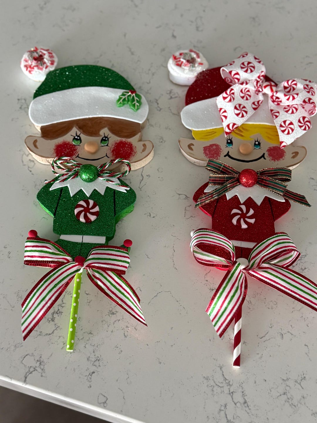 Whimsical Elf Wreath Attachment: Peppermint Candy Christmas Ornament ...