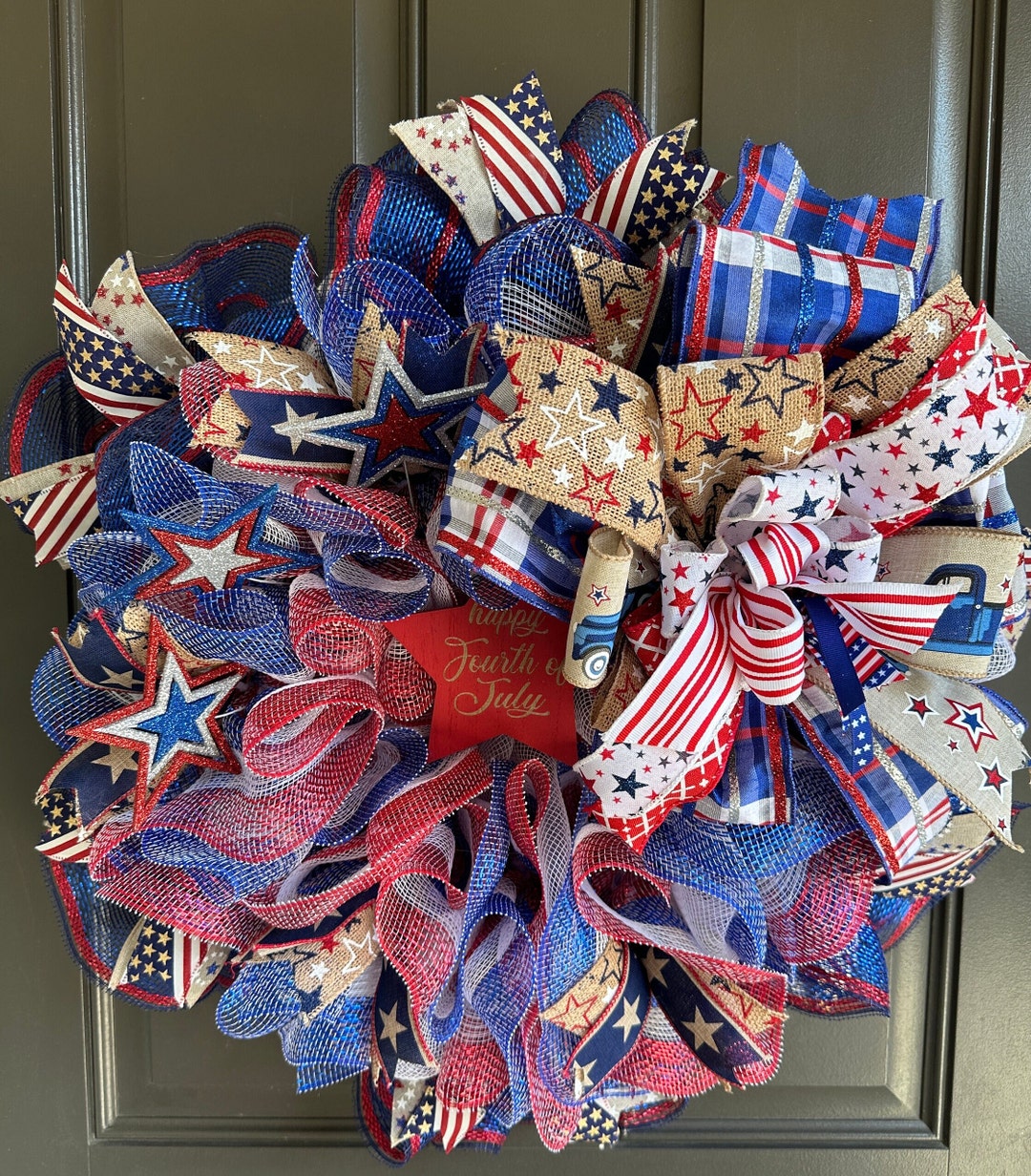 Patriotic Wreath, Independence Day Wreath, 4th of July Wreath, Memorial ...