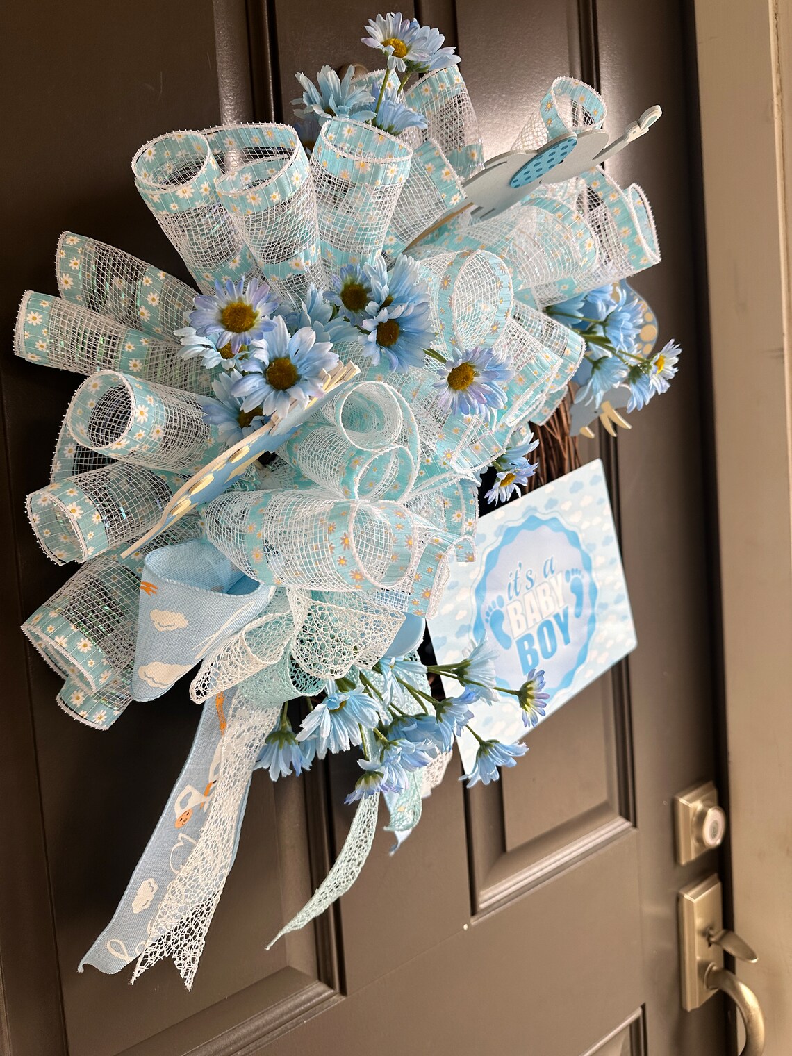 Baby Boy Grapevine Wreath: Dinosaur & Elephant, Baby Shower Decor - Etsy