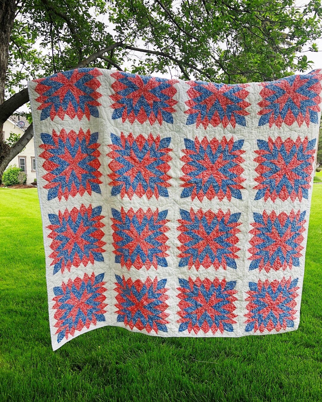 Cleopatra Pink/blue Vintage Quilt - Etsy