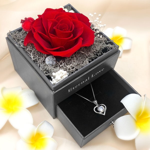 Eternal Rose Box With Necklace - Etsy