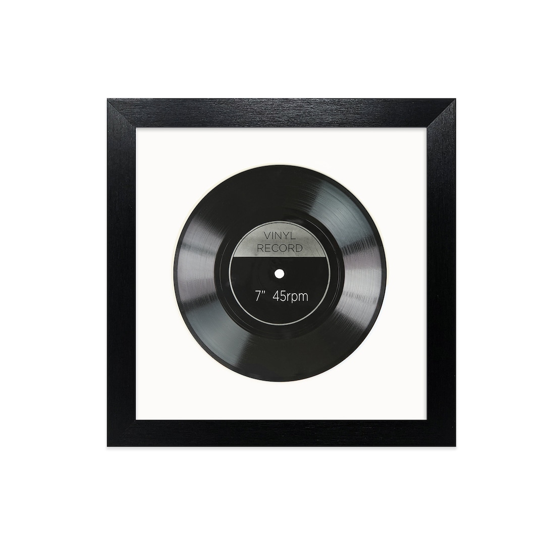 7" Vinyl Frame - 9x9 Mounted Vinyl Frame for a 7" Vinyl - Black LP ...