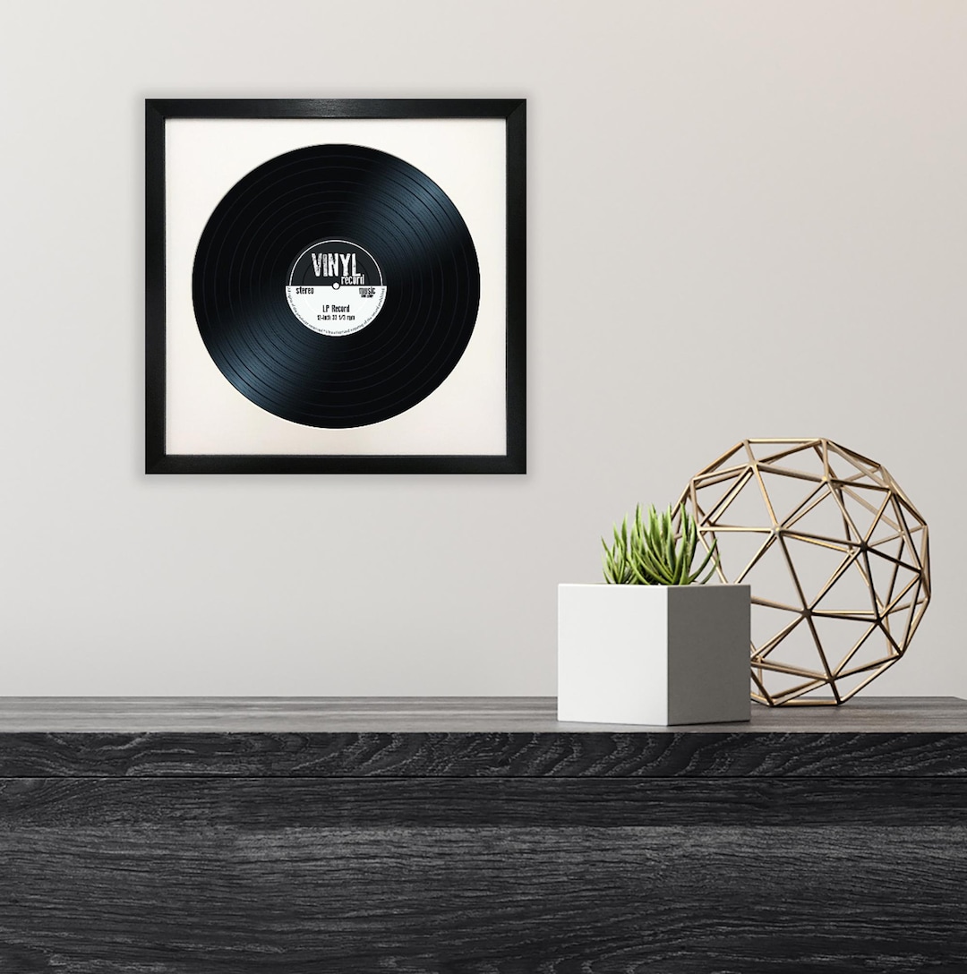 12" Vinyl Frame - 14x14 Mounted Vinyl Frame for a 12" Vinyl - Black LP ...