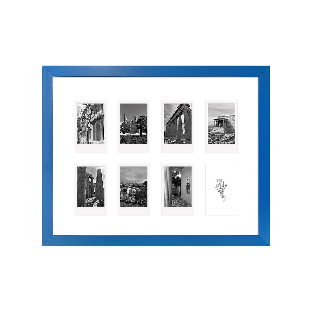 Instax Photo Frame - Frame for 8 X Polaroid Pictures - Dark Blue Multi ...