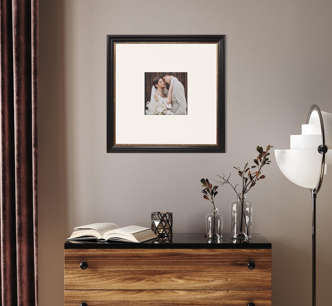 20x20" for 10x10" Vintage Black Square Frame With Oversized Mount ...