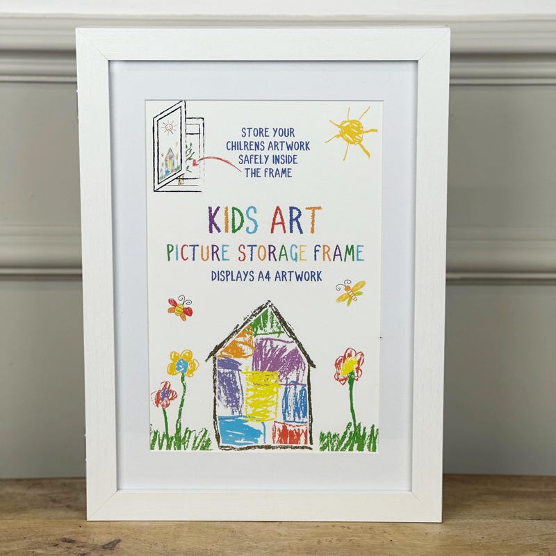 White Kids Artwork Frame - Etsy UK