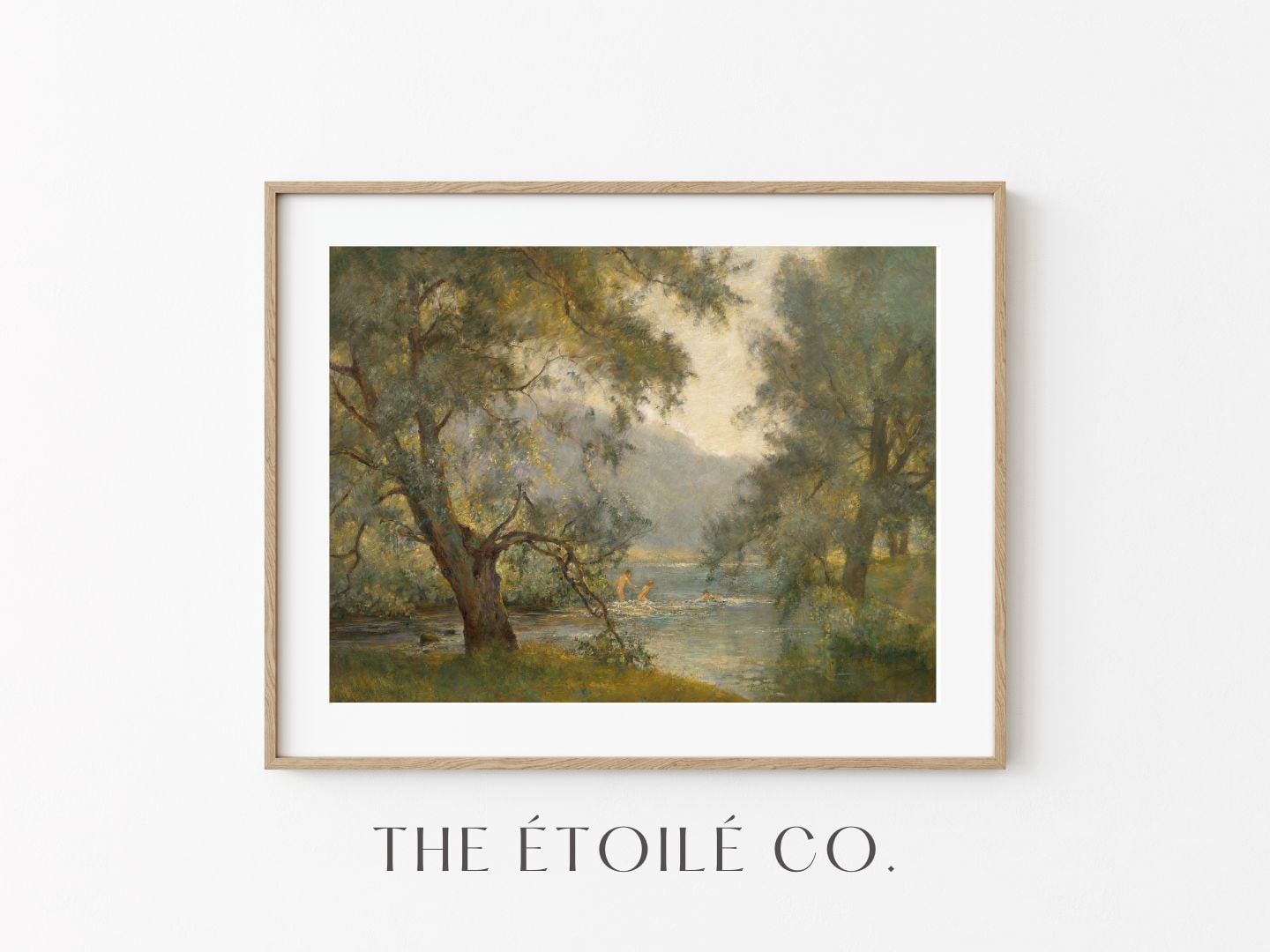 Antique River Scene Art Print, Classic Fine Art Lithograph, Preloved ...