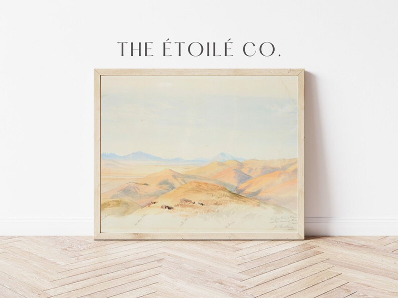 Authentic Print of Antique Mountain Landscape Painting Old Scenic ...