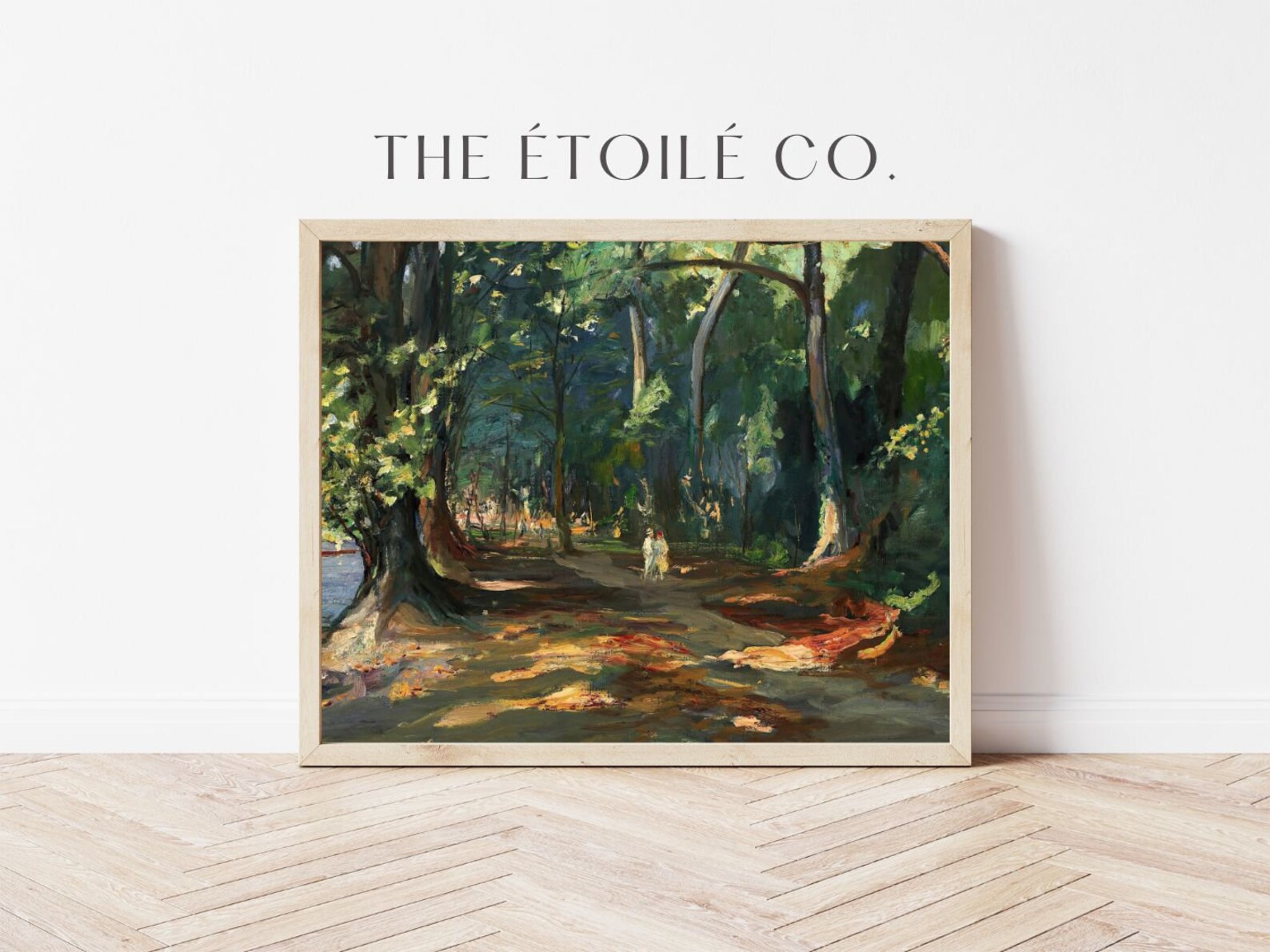 Ancient Woodland Ramble, Wall Art Print of Antique Painting, Classic ...