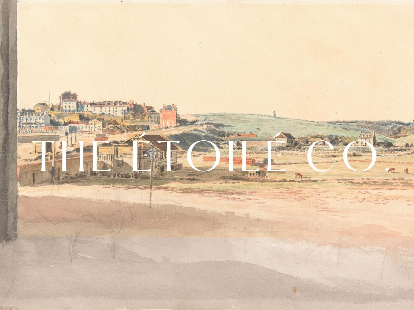 Antique Townscape Art Print, Classic Oil Painting, Rustic Wall Decor ...