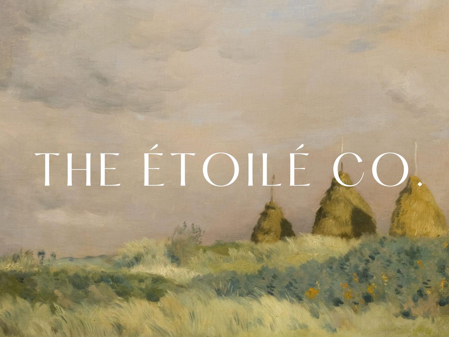 Rustic Farmhouse Wall Art, Antique Haystack Painting Print, Countryside ...