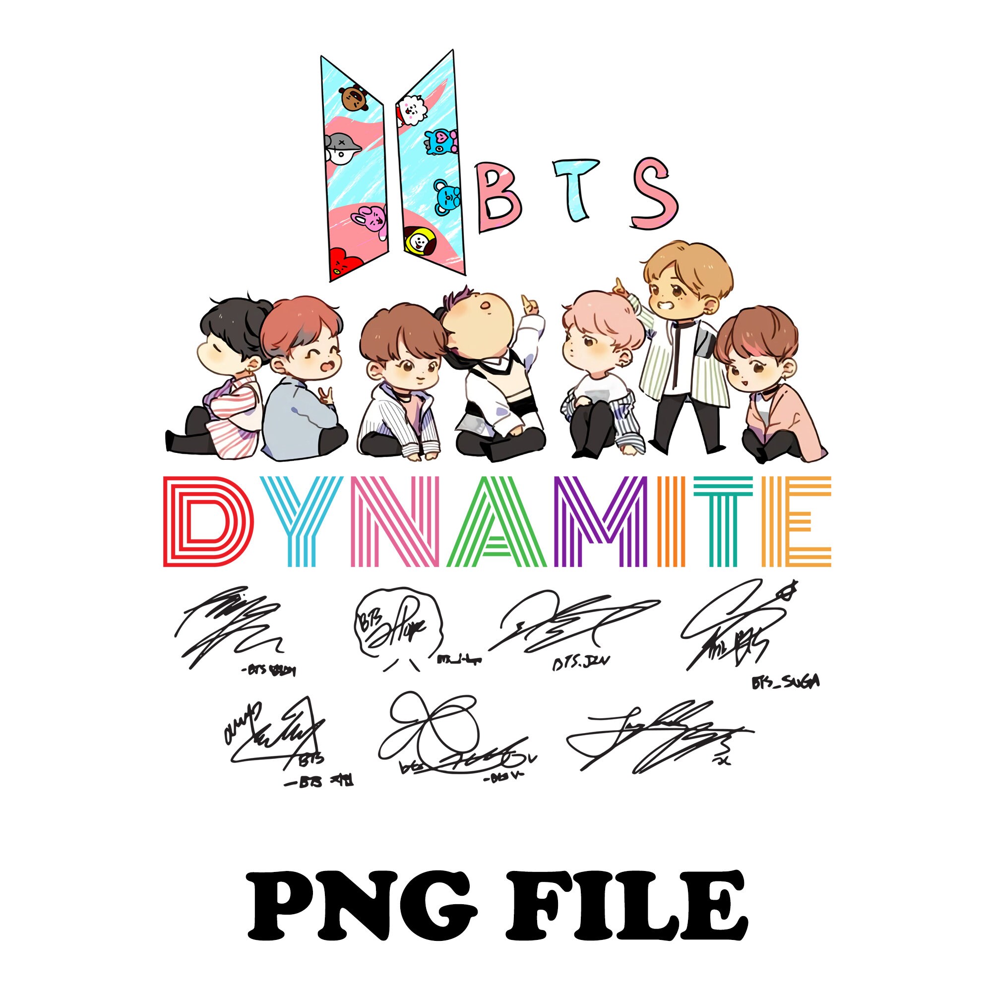BTS Dynamite Png Bangtan Boys Group Png BTS Kpop Music Shirt - Etsy