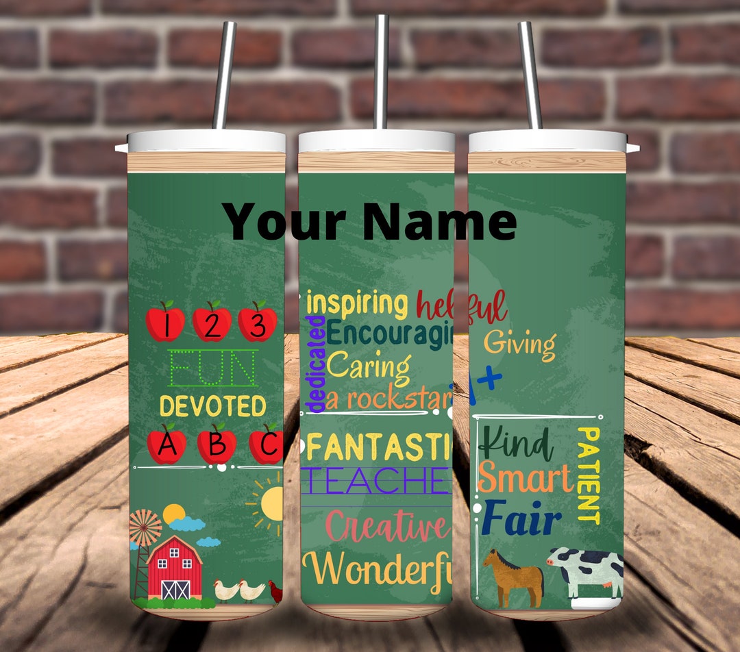 Teacher Appreciation 20 Oz Skinny Tumbler Sublimation Wrap, PNG DIGITAL ...