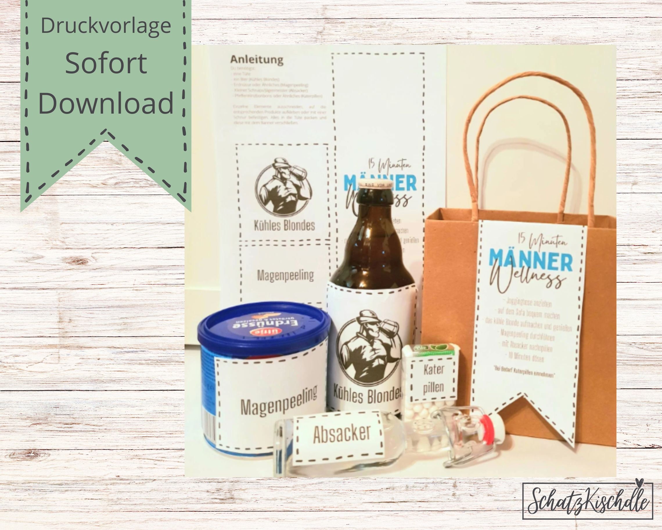 15 Minuten Männer Wellness I Download I Vorlage I Geschenk für Männer / Freund / Ehemann / Vater ...