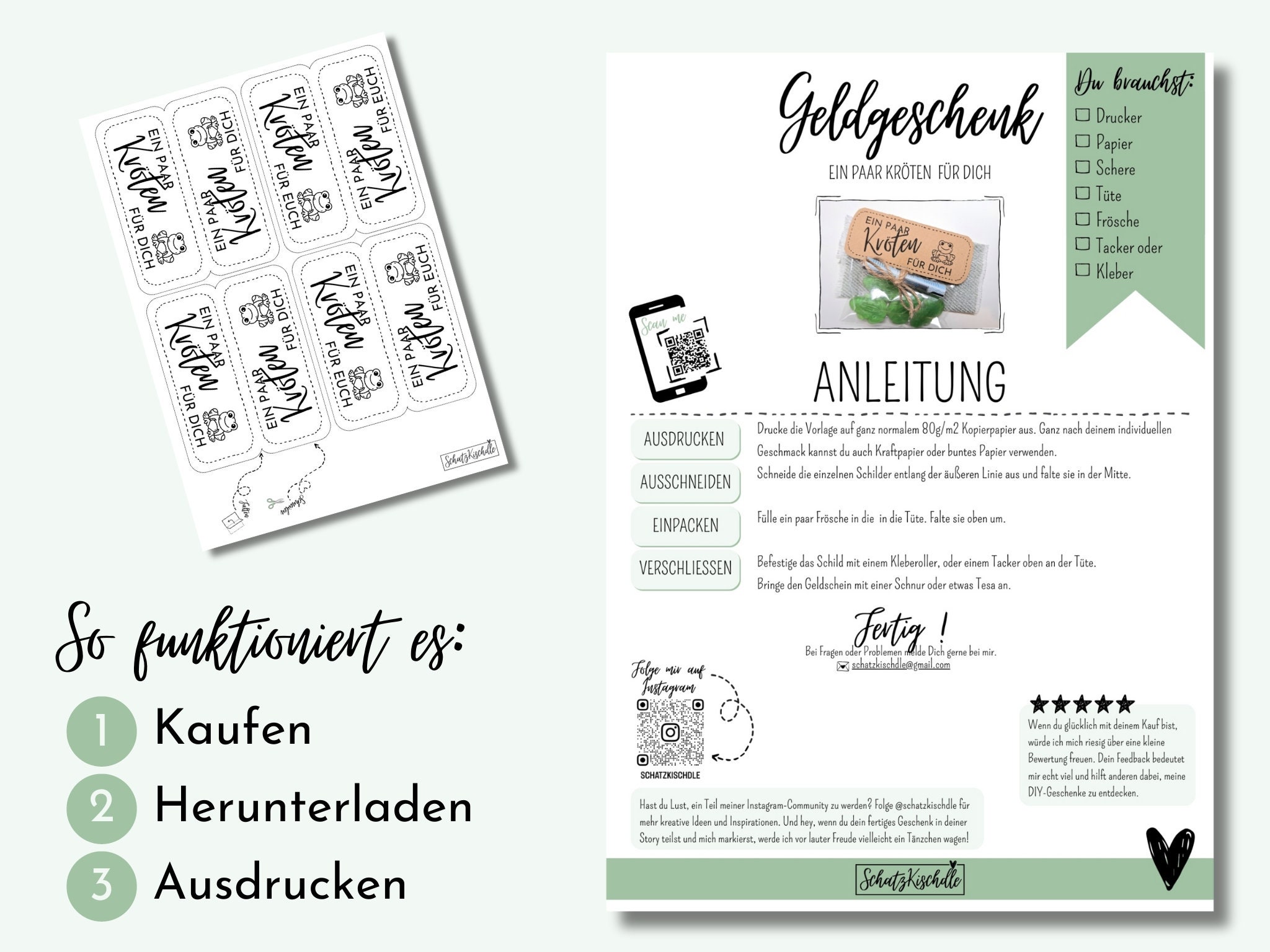 Vorlage Ein Paar Kroten Fur Dich Zum Ausdrucken