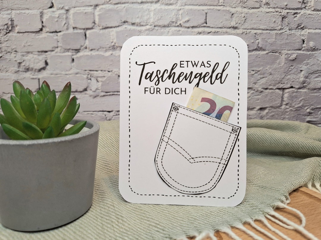 DIY Money Gift Card: Some Pocket Money for You I Printable PDF I Last ...