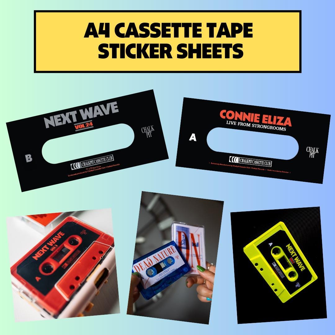 A4 Cassette Sticker Sheets for Custom Mixtape Stickers - Etsy