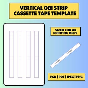 Cassette Tape OBI Strip Template for DIY Design and Printing | Mixtape ...
