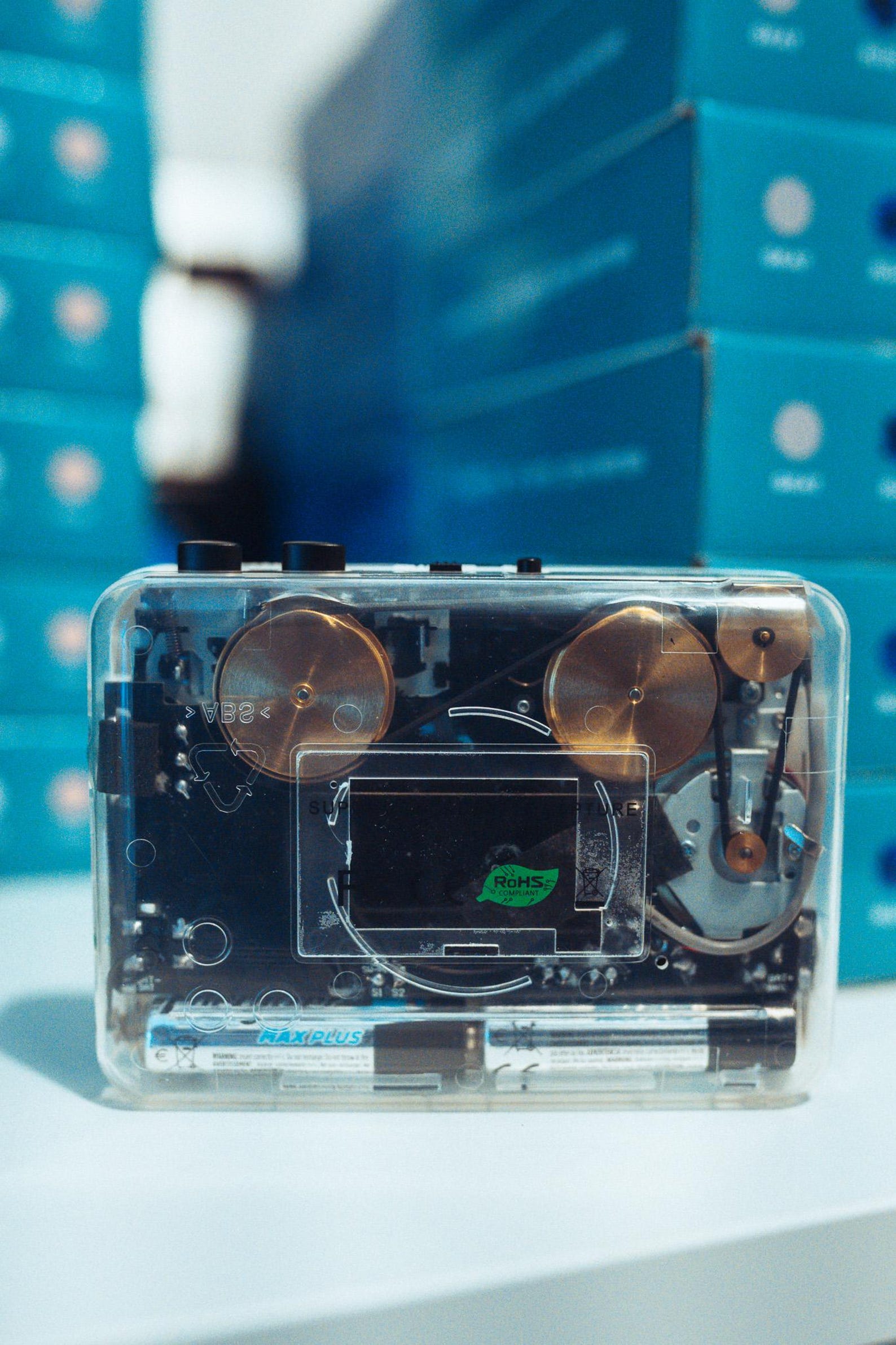 Portable Stereo Cassette Player - White With Copper Fly Wheels (brand ...