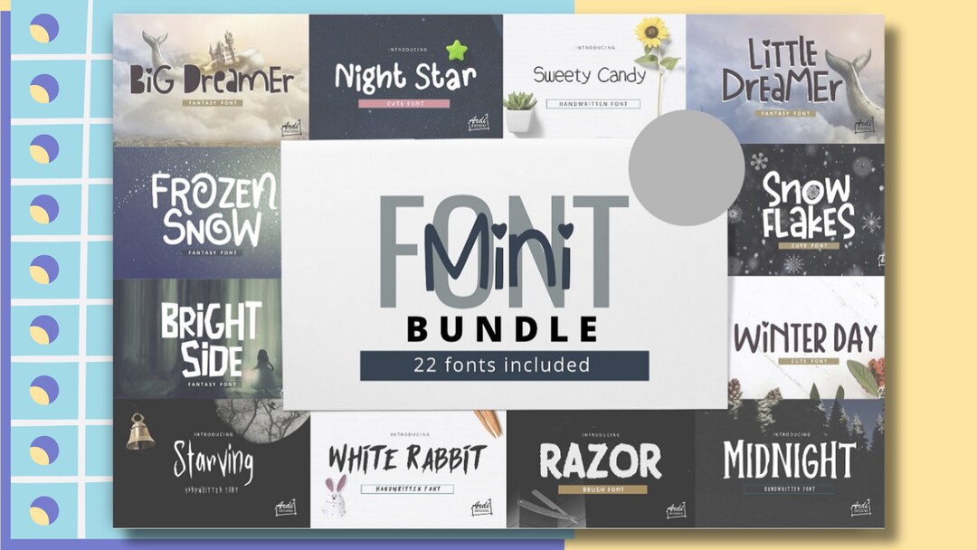 Mini Font Bundle, Handwritten Font, Wedding Font, Modern Font, Display ...