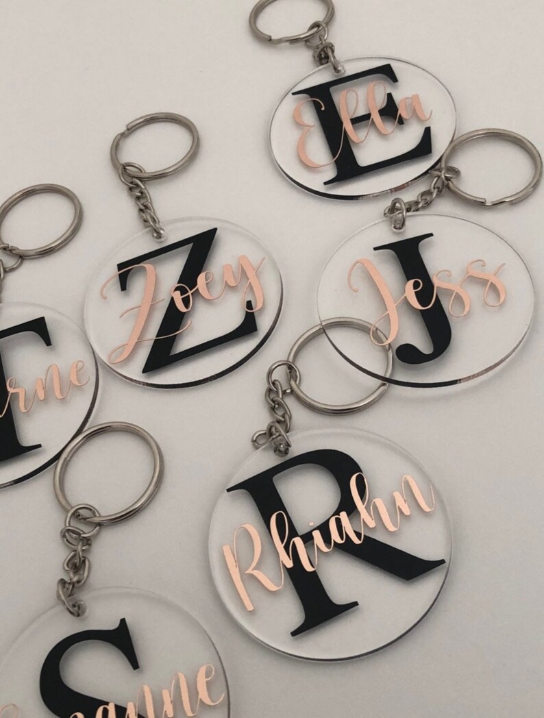 Personalised Keyring Letter / Name Custom Keyring Personalised Initial ...