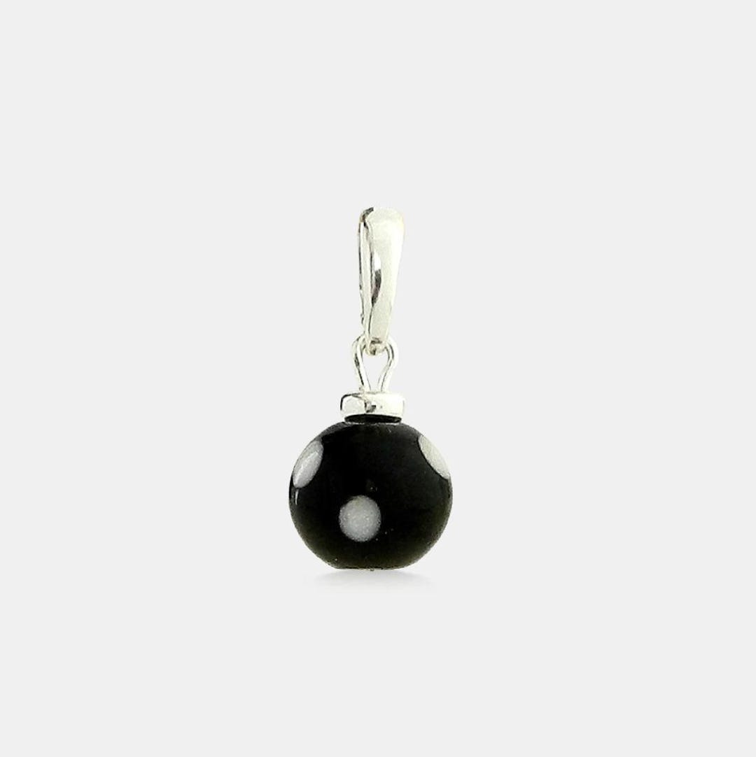 Black Ball Pendant Conta Di Ojo From Cape Verde Mounted on Silver - Etsy