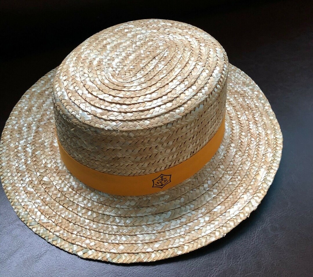 Veuve Clicquot Champagne PANAMA Style STRAW BOATER Hat One Size Approx ...