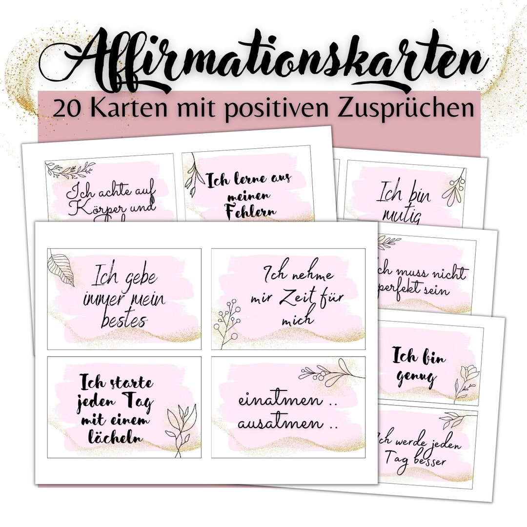 20 Encouragement Cards, Digital, Instant Download, A4, to Cut Out ...