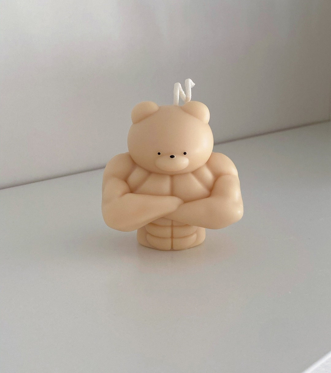 Buff Bear Candle Pillar Candles Soy & Beeswax Candles Cute Candles Home ...