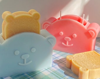 Keep Swimming Bear Cute Bear Candle Pillar Candles Soy & Beeswax ...