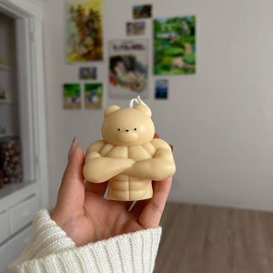 Buff Bear Candle Pillar Candles Soy & Beeswax Candles Cute Candles Home ...