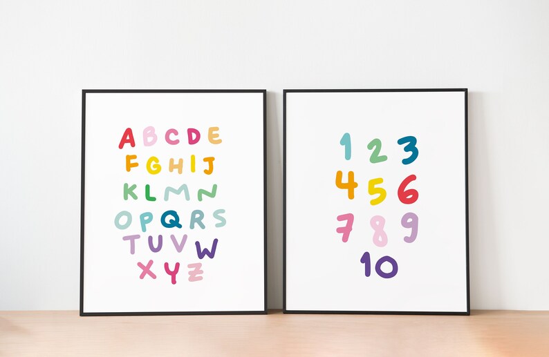 Alphabet Poster Number Poster Set of 2 Posters PRINTABLE - Etsy